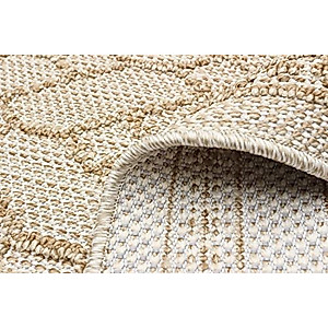 eCarpetGallery Vintage Turkish Area Rug for Living Room Bedroom Taupe Carpet, High Low Pile Textured Rug, 368018, 8'x10'