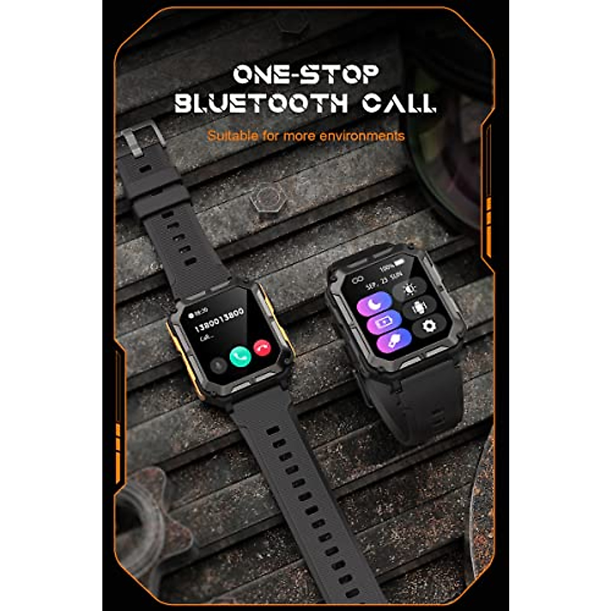 Loluka Military Smart Watch for Men Answer/Make Calls Heart Rate Sleep Tracker 1.83" Touch Screen Mens Smartwatch for Android iOS Phones Tactical Pedometer Fitness Watch