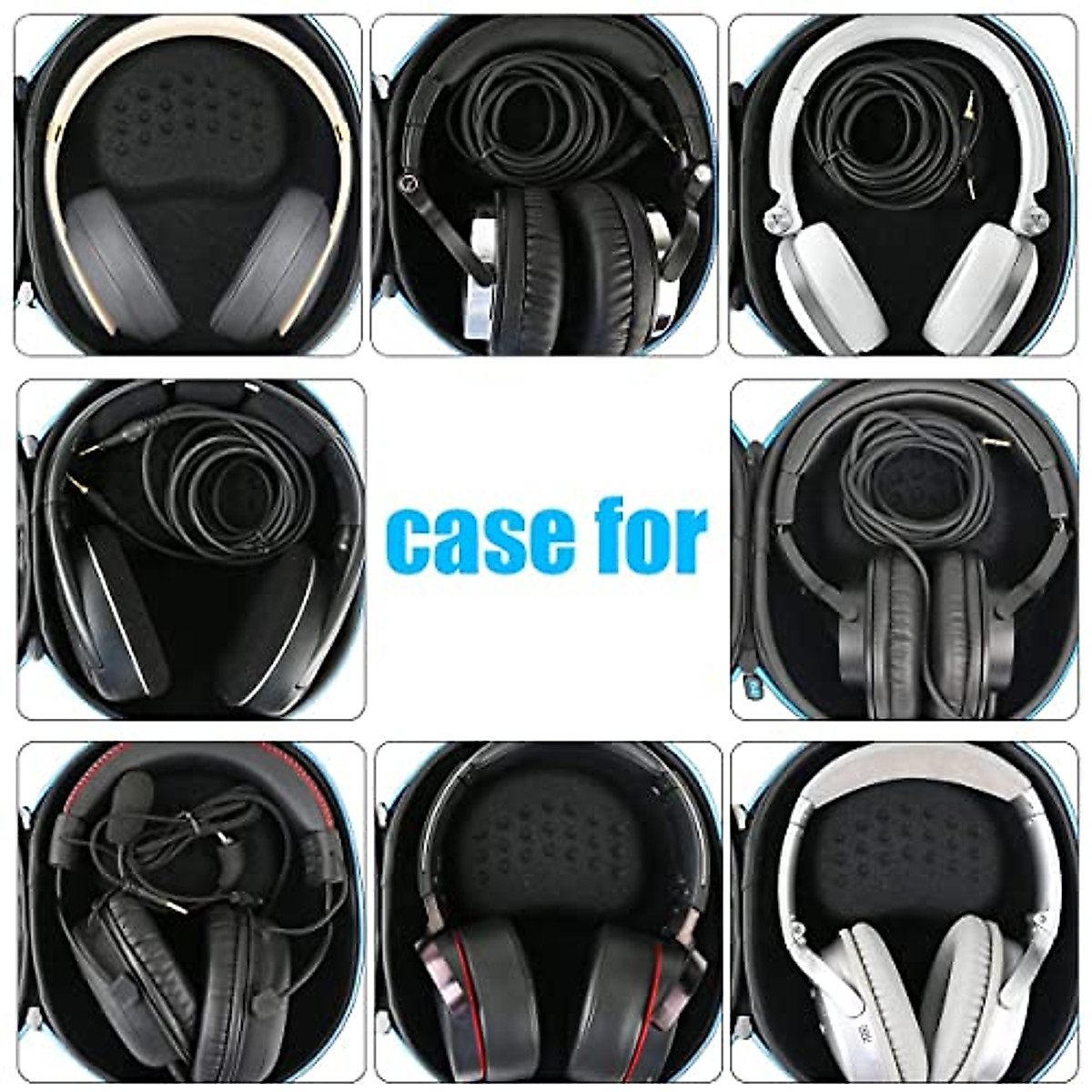 Baval Hard Headphones Case Travel Bag Compatible with Sony WH-L600 , Behringer, Audio-Technica, JBL, Xo Vision, Bose, Sennheiser, Beats, Maxell, Panasonic Full Size Headphone (Black)