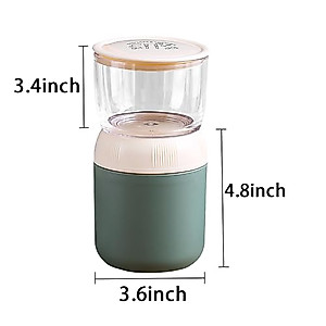 10 oz+13.8 oz Snack Cup, Reusable Overnight Oats Container with Leak-Proof Design, Toppings Compartment, and Dual-Sealing Lid, Portable & Lightweight for Work, Travel, Gym - Dishwasher Safe (green)
