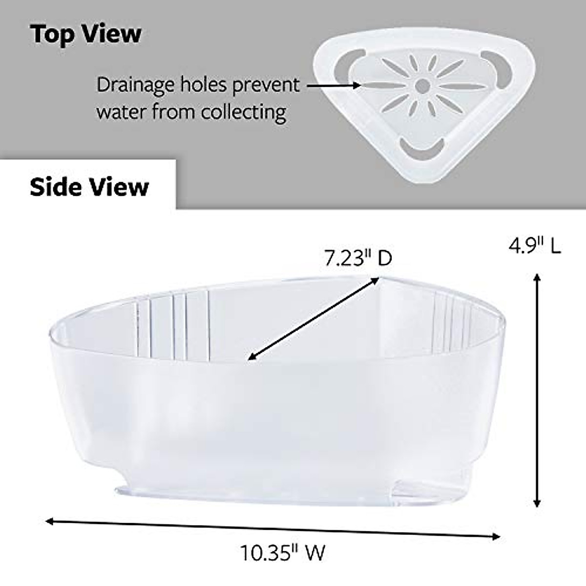 Command Corner Caddy with Water-Resistant Strips, 1 Caddy with 4 Mounting Bases and 4 Command Strips, Bathroom Organizer for Bathroom Decor