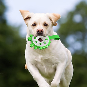 Knowish Dog Chew Toy Crab Shaped Throw and Catch Ring Toys Interactive Play Exercise Durable Rubber Tur of War Small Medium Breeds Pet Toy (Blue)