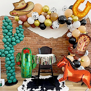 Western Themed Party Balloons Horse Horseshoe Boot Cowboy Hat Balloon Cactus Balloons Wild West Western Baby Shower First Rodeo Birthday Bachelorette Party Decor Supplies 5 Pcs