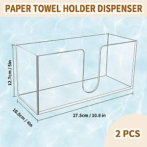 1Pack Acrylic Countertop Paper Towel Holder, Paper Towel Dispenser Countertop/Acrylic Napkin Holder(5mm Acrylic) C-fold or MultiFold Trifold Paper Towels for Bathroom, Kitchen,Restaurant (1)