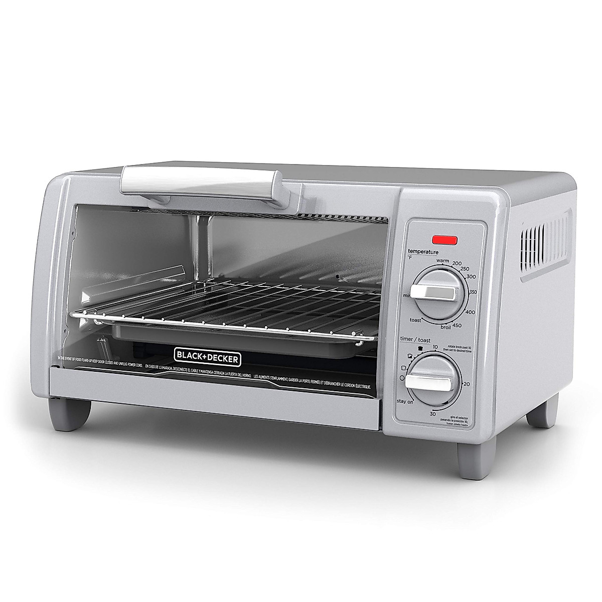 BLACK+DECKER TO1705SG 4-Slice Toaster Oven, Easy Controls, Stainless Steel