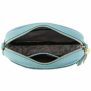 H HANBELLA - A FASHION TRENDY COLLECTION. FOREVER. - Girls Small Crossbody Camera Bag with Chain Strap and Tassel Light Blue