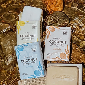 Peet Bros. Argan & Sandalwood Coconut Shampoo Bar - Vegan, Palm Oil-Free, Moisturizing, No Artificial Fragrances, Planet-Friendly, Made in USA - 5 oz