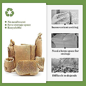 Honeycomb Packing Paper, 15" x 131' Honeycomb Cushioning Wrap Roll for Moving Shipping Packaging Gifts, Recyclable Honeycomb Paper Moving Supplies Bubble Paper Wrapping Protective Roll