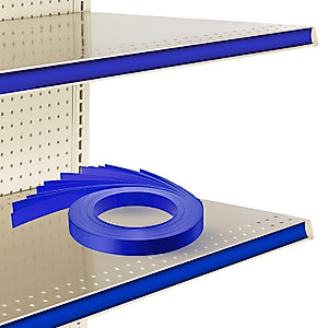 Frienda 100 Pcs Decorative Gondola Shelving Vinyl Insert Strips Pre Cut 48" x 1.25" Decorative Shelf Insert Strips for Retail Store Supermarkets Grocery C Channel Decoration(Blue)