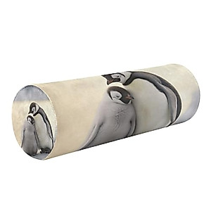xigua Winter Penguin Neck Roll Pillow for Neck Relief with Removable Washable Cover - Memory Foam Round Cylinder Bolster, Ergonomically Designed for Head, Neck, Back, and Legs