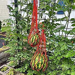 LSHCX Melon Hammocks Cradles, 5 Pack of Nets for Melons, Perfect for Growing Cantaloupe, Watermelon in Vertical Garden (Orange)