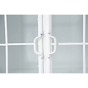 Creative Co-Op Metal Shelves & 4 Doors Cabinets and Shelf Units, White