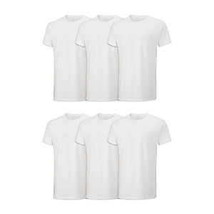 Fruit of the Loom Men's Stay Tucked Crew T-Shirt - Large - White (Pack of 6)
