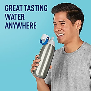 Brita Insulated Filtered Water Bottle with Straw, Reusable, Stainless Steel Metal, 32 Ounce