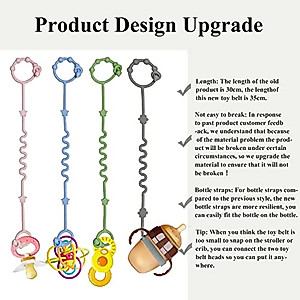Toy Straps for Baby,RTMOK 4pcs Silicone Setpacifier Clip,Applies to Car Seat Toy,Teether Toy,High Chair,Stroller Accessories,Baby Toy Clips,Cribs,Rocking Chair,Silicone Pacifier Clip