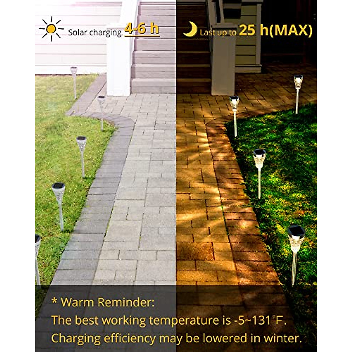 JACKYLED 8 Pack Solar Pathway Lights with Ripple Effect, 3 Modes, Solar Walkway Lights Outdoor Waterproof Garden Landscape Decorative Lighting Auto On/Off for Path Driveway Backyard Lawn