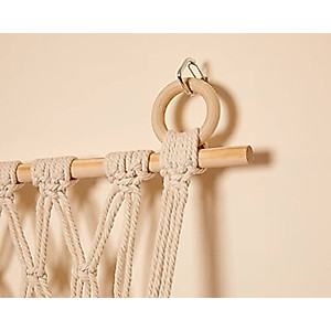 Lilly's Love Stuffed Animal Macrame Hammock Display Swing w/String Lights | Large Boho Style Rope Net Holder for Kids Toys | Hanging Corner Nursery Storage Organizer for Your Plushie Pets (White)