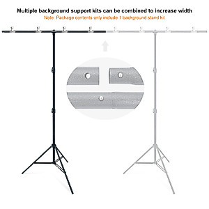 LINCO Lincostore Zenith Portable T-Shape Background Backdrop Stand Kit 5x6.7ft - 5ft Wide (Fixed) and 6.7ft High (Adjustable)- Lightweight Only 4 Lbs Easy to Carry and Storage Black