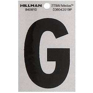 The Hillman Group 840810 3-Inch Letter G Reflective Square-Cut Mylar, Black on Silver (6 Pack)