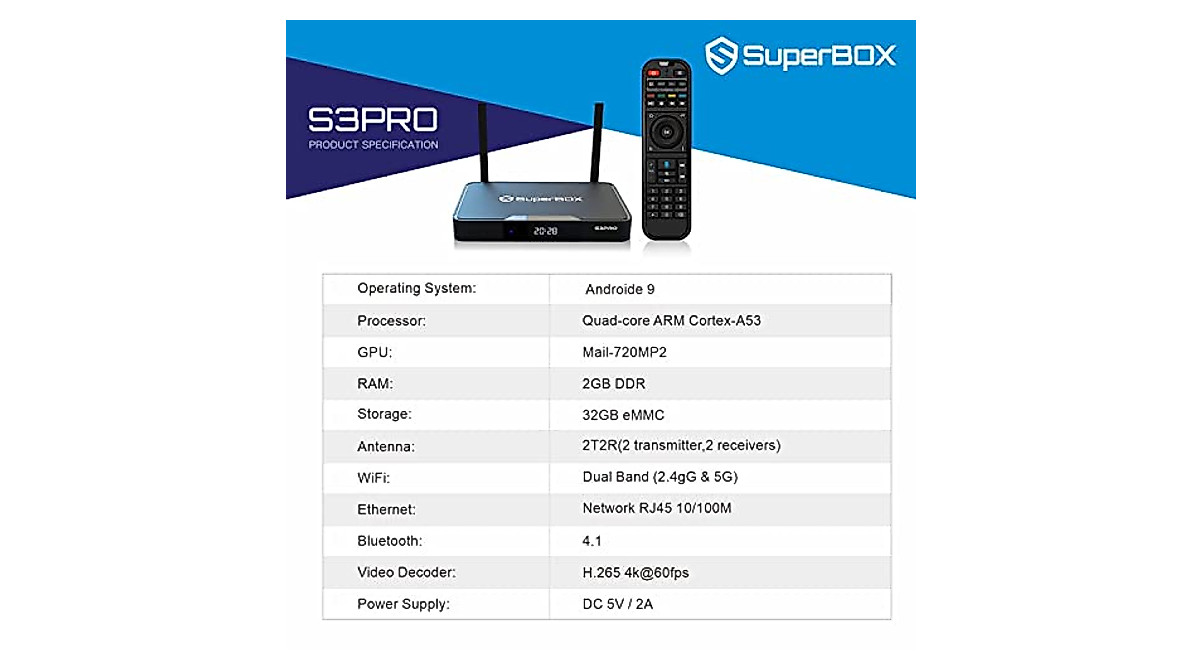 Super Box S3 PRO: 6K Streaming TV Box with Voice Remote