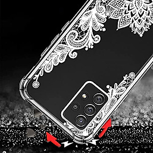 YJROP (3-Pack) for Samsung Galaxy A53 5G Case, Soft Clear TPU [Scratch-Resistant] Drop Silicone Bumper Protection Shockproof Phone Case Cover for Samsung Galaxy A53 5G,Flower