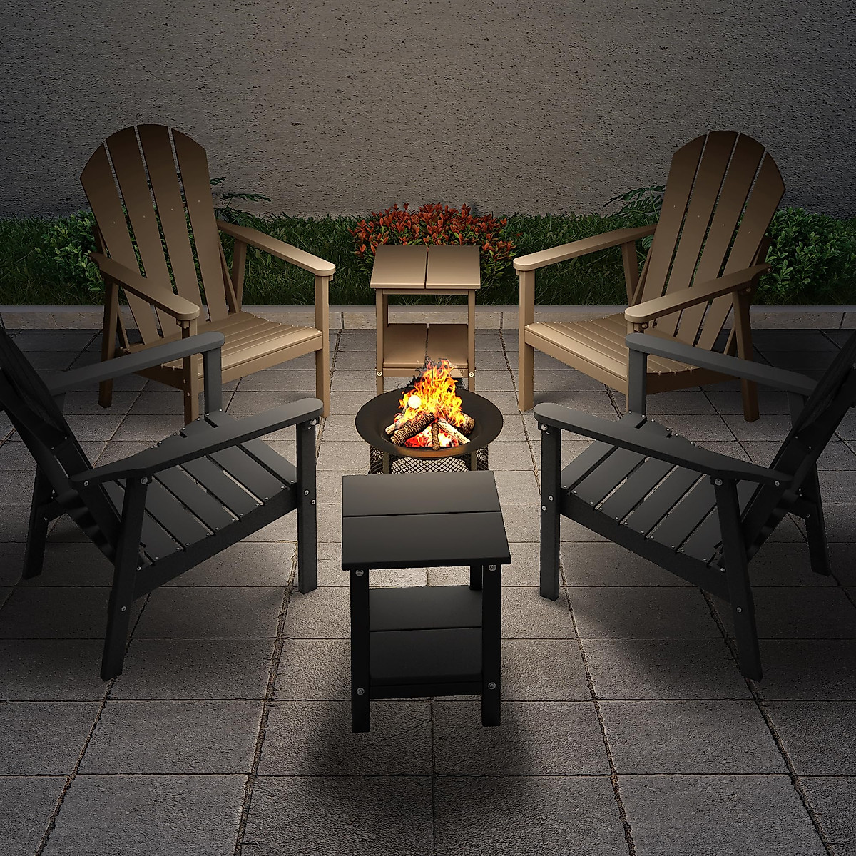 FOLAWO Adirondack Chair HDPE Weather Resistant Outdoor Adirondack Chair Fire Pit Chairs for Patio Lawn Garden Backyard Deck