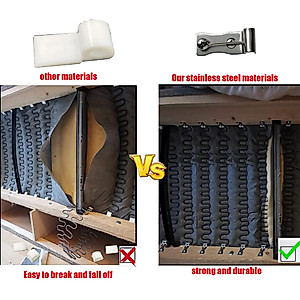 XXhailan Stainless Steel Sofa Spring Clips Strong Couch Spring Repair Kit for Sofa Chair Bed Furniture 12 PCs