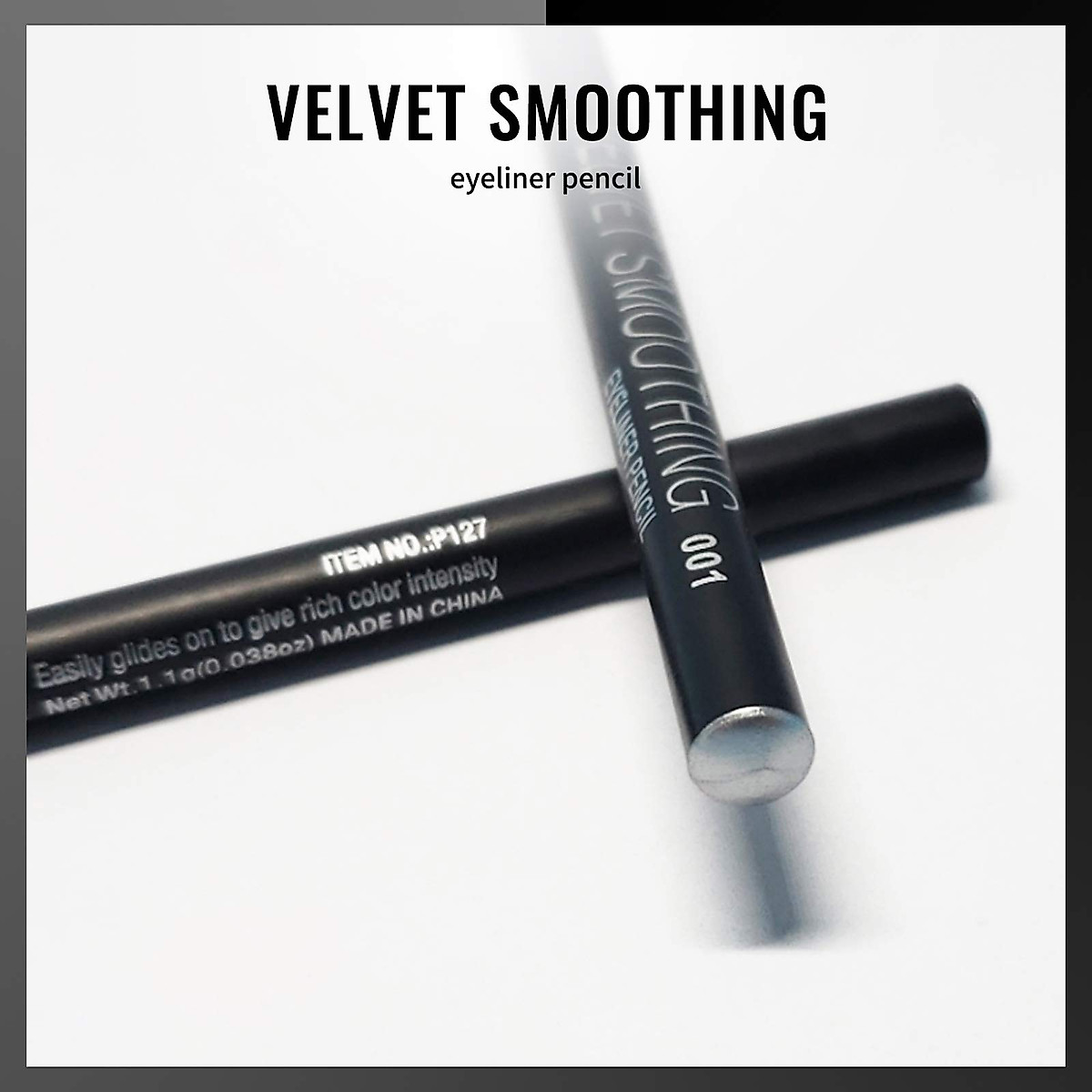 Erinde 12PCS Black Eyeliner Pencil Set, Soft Black Eye Liner Eyebrow pencil Waterproof Natural Matte Hypoallergenic Eyeliners Makeup Pencils, Easy to Color, Long Lasting, Halloween Makeup for Women