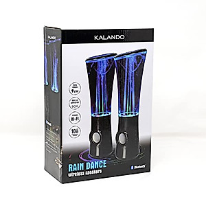KALANDO Wireless Bluetooth Colorful LED Water Speaker with Dancing Fountain Light Show Sound for PC, MP3 Player, Laptops, Smartphone Black