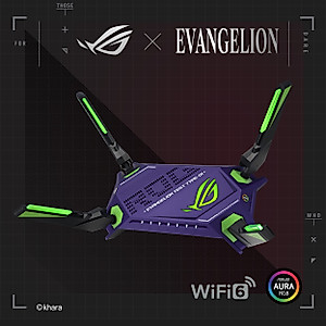 ASUS ROG Rapture GT-AX6000 EVA Edition Dual-Band WiFi 6 Gaming Router, Dual 2.5G WAN/LAN Ports, WAN Aggregation, Triple-Level Game Acceleration, AiMesh Compatible, Lifetime Internet Security