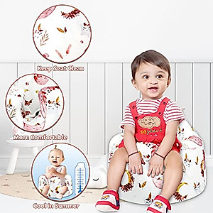 Baby Seat Cover Compatible with Bumbo Seat, Summer Cool Breathable Seat Cover for Baby Girl Boy, Soft Removable Cover for Baby Seat, Machine Washable, Moon Star