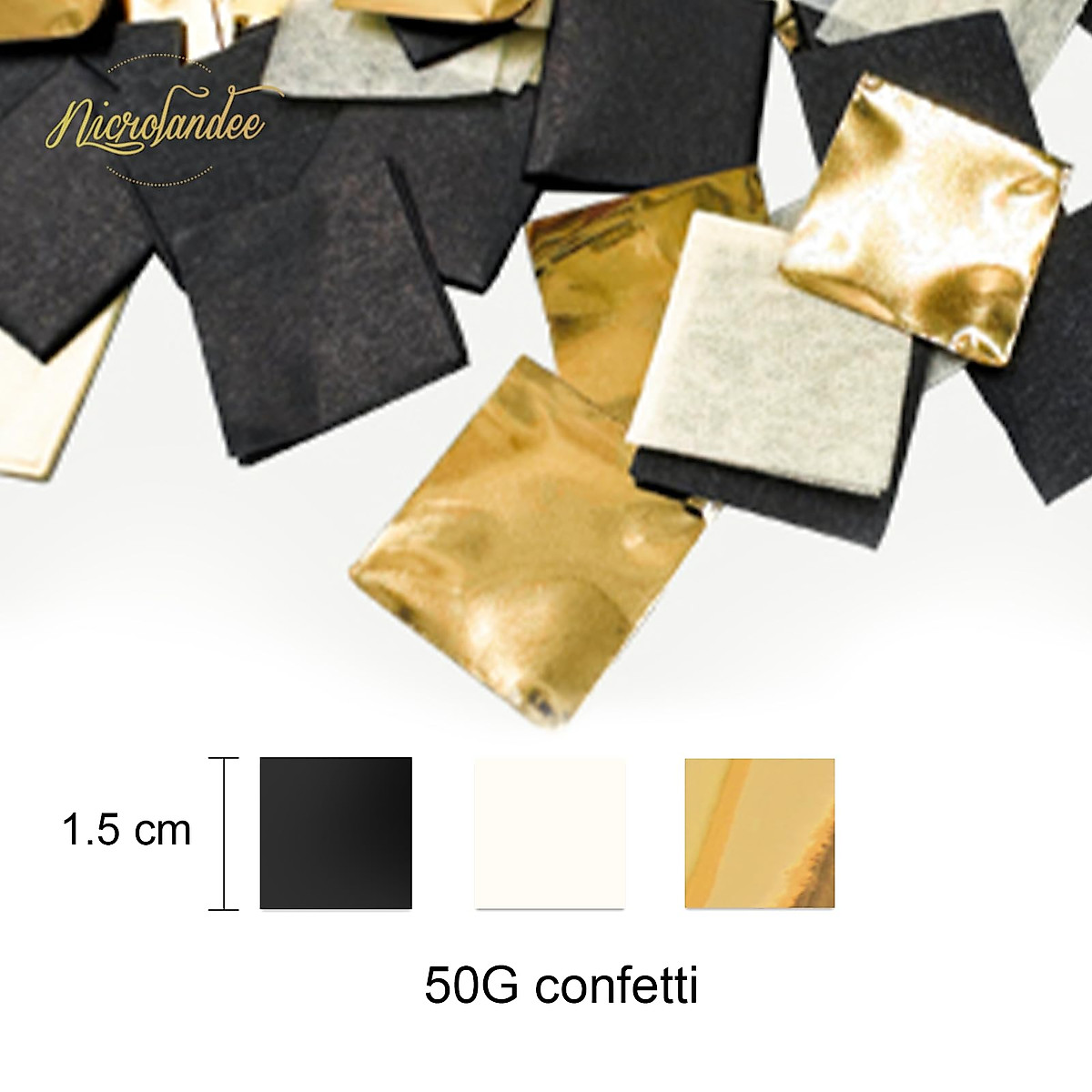 NICROLANDEE Black Gold Party Decoration, 23PCS Tissue Paper Pom Poms Kit Hanging Polka Dot Paper and Tissue Tassel for Birthday, Graduation, Wedding, New Years Decorations