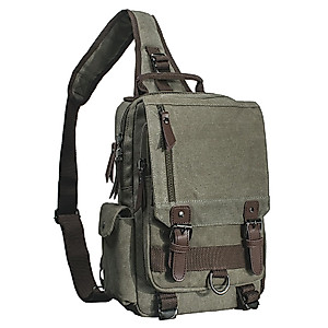 mygreen Men's Canvas Sling Bag Backpack Crossbody Travel Chest Bags Daypacks