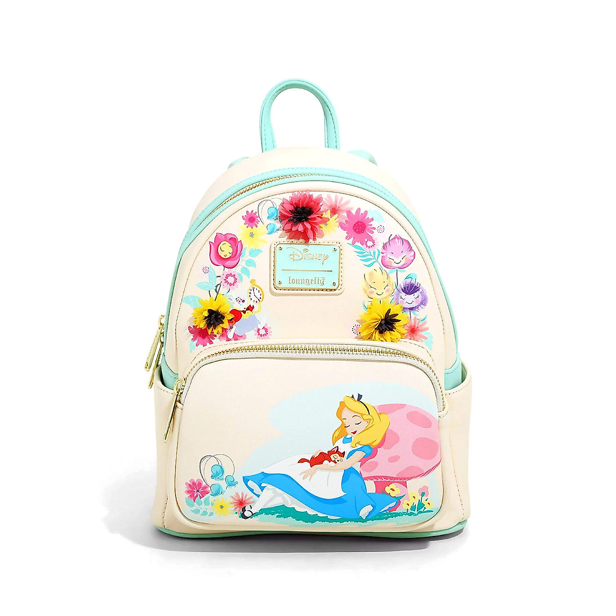 Alice in Wonderland Garden Flowers Mini Backpack Shoulder Bag Purse