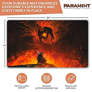 Paramint The Shadow and The Flame (Stitched) - MTG Playmat by Anato Finnstark, LOTR Lord of The Rings - Compatible with Magic The Gathering Playmat - Play MTG, YuGiOh, TCG - Original Designs