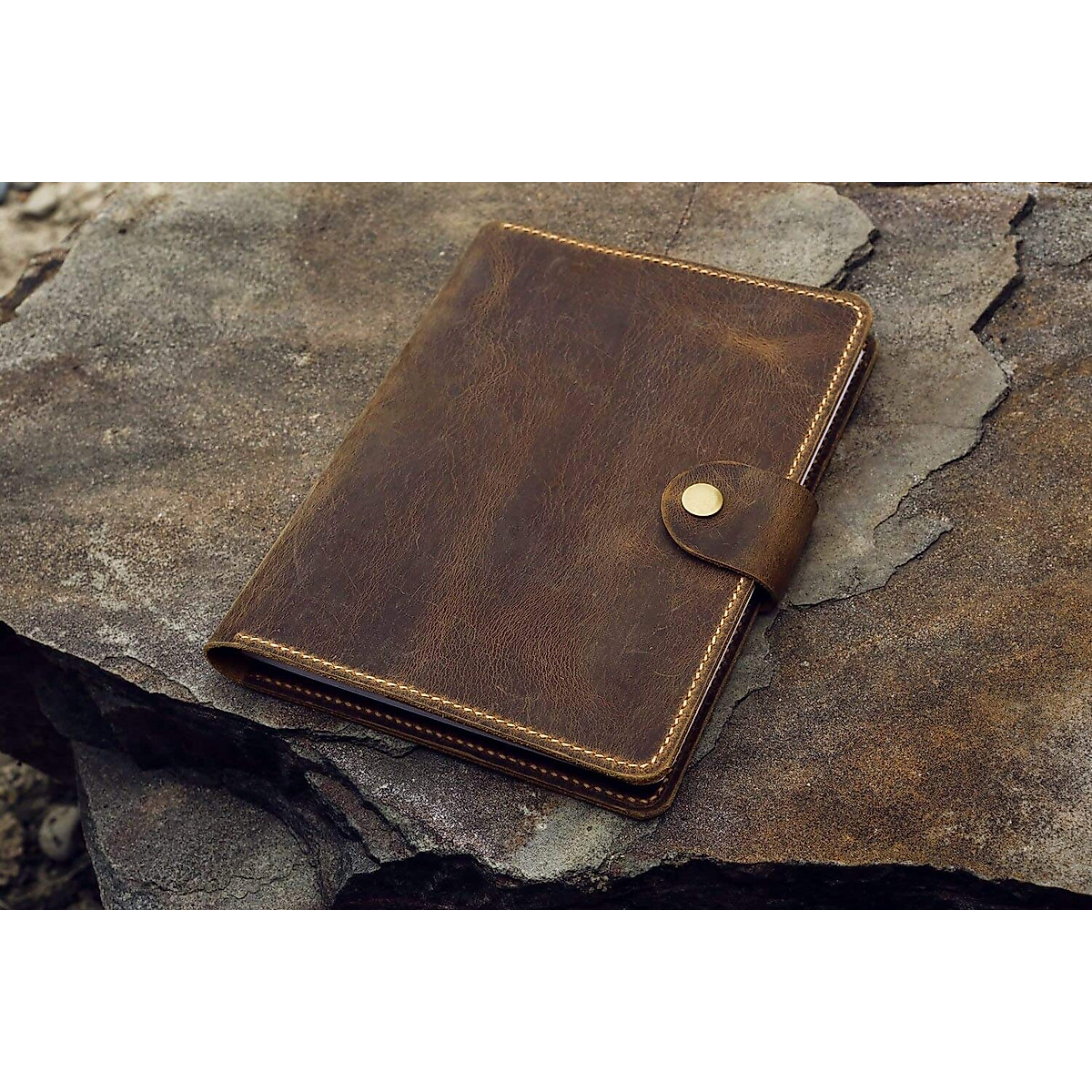 Personalized vintage rhodia leather cover distressed leather cover for rhodia wirebound meeting notebook A5+ NRA5P05S