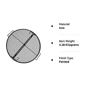 Lineslife X-Marks Fire Pit Cooking Grill Grates Portable, Heavy Duty Folding Round Campfire Grill Grate with Handles for Outdoor BBQ Cooking, Black 30 Inch