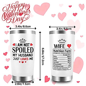 XWLAI Valentines Day Gifts for Wife - Wife Gifts - Wife Tumbler, Valentine, Christmas, Mothers Day, Birthday Anniversary Wedding Present for Her, Women, Best Wife Ever Gift - 20oz Insulated Tumbler