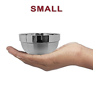 Heat Insulated 304 Stainless Steel Bowls, Double Walled, Multipurpose Rice Ice Cream Kids Snacks, 4 Pack, SMALL (16 oz)