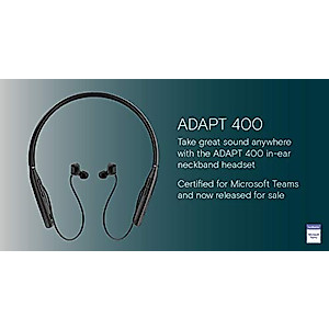 EPOS | SENNHEISER Adapt 460T (1000205) - Dual-Sided, Dual-Connectivity, Wireless, Bluetooth, ANC in-Ear Neckband Headset | for Mobile Phone & Softphone | Teams Certified (Black)