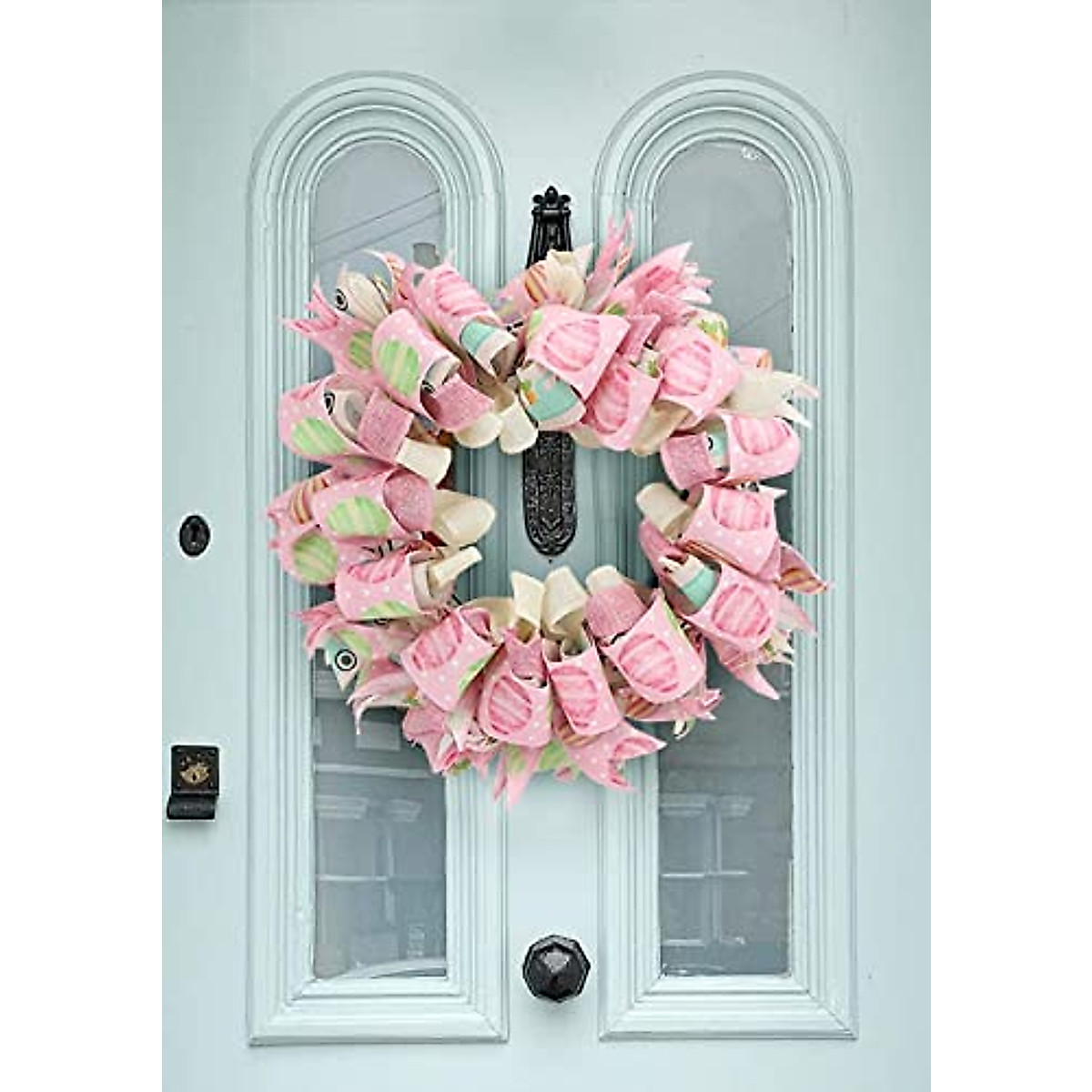 MEEDEE Pink Burlap Ribbon 1.5 Inch Pink Wired Ribbon Light Pink Burlap Ribbon Wired Baby Pink Ribbon for Baby Shower, Crafts, Wreath, Wedding, Gift Wrapping, Garland, Bows Making, Swag (10 Yards)