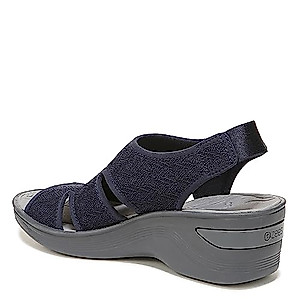BZees Womens Daytona Slip-On Wedge Sandal Navy Blazer 9.5 M