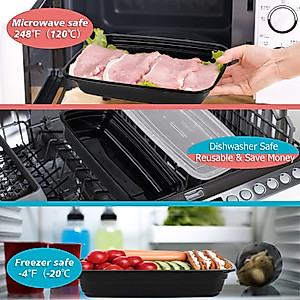 Meal Prep Container, 26 oz [50 Pack]-Single 1 Compartment Food Meal Prep Containers Reusable, BPA Free Extra-thick disposable Food Storage Containers with Lids Microwave Dishwasher Freezer Safe