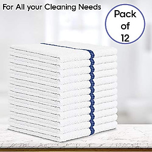 Nabob Wipers Kitchen Bar Mop Towels 12 Pack - 100% Cotton - Size 14x17 - Perfect for Your Home, Kitchen, Bathroom, Bars, Restaurants & Auto - Super Absorbent