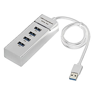 CUJUX USB3.0 Extender Multi-Port USB 1 to 4 Cable Adapter Laptop Hub Docking Station 4-Port Hub with 5Gbps Data Transmission Speed (Color : White)