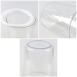 Kiddream 10 L Small Trash Can with Pressure Ring, Clear Garbage Bin, 4 Packs
