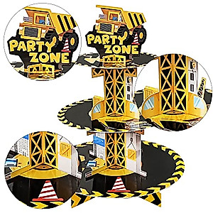 3 Tier Construction Birthday Cupcake Stand Construction Birthday Party Supplies for Construction Baby Shower Dump Truck Party Decorations