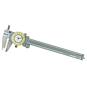 Starrett 120 Series Fractional Dial Calipers for Accurate Measurement with Fitted Plastic Case - White Face, 0-6" Range, -0.002" Accuracy, 0.010" Graduations - 1202F-6