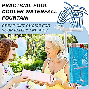Swimming Pool Waterfall Fountain Spray - 2 Fountain Heads Water Sprinkler, Cool & Warm Pool Spa Water Temperatures, Water Fun Pool Aerator Backyard Decor for Above & In-ground Indoor Outdoor Pools