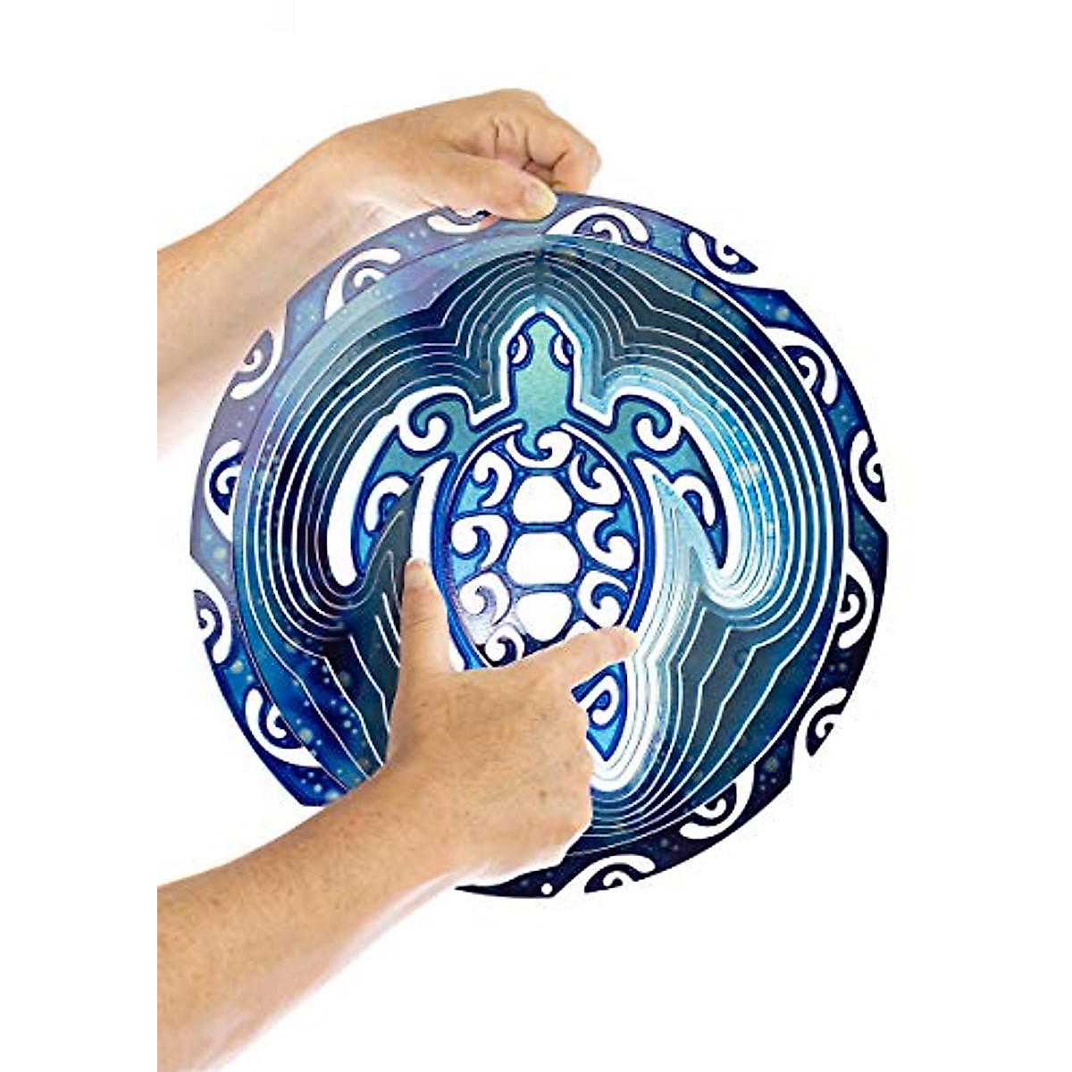 VP Home Tribal Turtle Kinetic Wind Spinners for Yard and Garden Wind Spinner Outdoor Metal Large Hanging Turtle Decor 3D Garden Art Wind Sculpture Spinners Kinetic Art Lawn Ornaments,12 inchW x 15 inchH